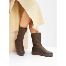 bonprix Winter Stiefel, braun, Gr.41, Winter Stiefel mit dekorativem Rei&szlig;verschluss an der Au&szlig;enseite