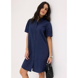 bonprix Kleid aus Baumwoll- Popeline, blau, Gr.36, elegantes Kleid mit Baumwoll-Popeline, 100% Baumwolle (organic)