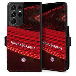 DeinDesign Galaxy S21 Ultra 5G Handy Klapph&uuml;lle Handyh&uuml;lle aus Kunst Leder schwarz Flip Case Fc Bayern M&uuml;nchen Stadium Fcb Sideflip mit Lasche
