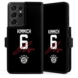 DeinDesign Galaxy S21 Ultra 5G Handy Klapph&uuml;lle Handyh&uuml;lle aus Kunst Leder schwarz Flip Case Fcb Fc Bayern M&uuml;nchen Kimmich Sideflip mit Lasche