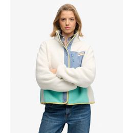 Superdry Damen Colour Block Fleecejacke White - Gr&ouml;&szlig;e: 36 210262300079771D030
