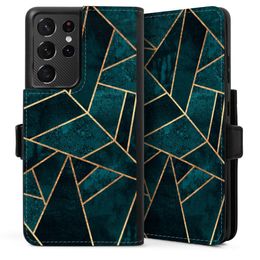 DeinDesign Galaxy S21 Ultra 5G Handy Klapph&uuml;lle Handyh&uuml;lle aus Kunst Leder schwarz Flip Case Stone Elisabeth Fredriksson Gold & Copper Sideflip mit Lasche