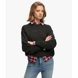 Superdry Damen Script Brand Sweatshirt mit Lockerer Passform Schwarz - Gr&ouml;&szlig;e: 40 2102623500789WMF019