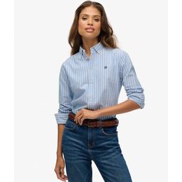 Superdry Damen Oxford Hemd mit Button-down-kragen in Schmaler Passform Blue - Gr&ouml;&szlig;e: 40 2102824000429D9J019