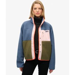 Superdry Damen Fleecejacke, Blau & Gr&uuml;n - Gr&ouml;&szlig;e: 44 2102623000797XIX025