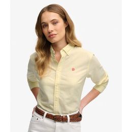 Superdry Damen Oxford Hemd mit Button-down-kragen in Schmaler Passform Yellow - Gr&ouml;&szlig;e: 42 2102824000429QUD020