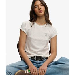 Superdry Damen Athletic Essentials Slub Grafik-t-shirt White - Gr&ouml;&szlig;e: 44 210242150241871D025