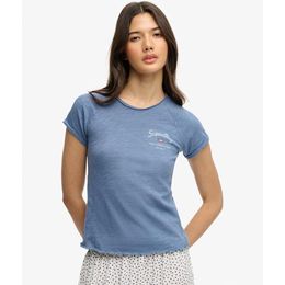 Superdry Damen Athletic Essentials Slub Grafik-t-shirt Light Blue - Gr&ouml;&szlig;e: 42 21024215024185AW020
