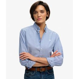 Superdry Damen Oxford Hemd mit Button-down-kragen in Schmaler Passform Blue - Gr&ouml;&szlig;e: 40 2102824000429D8V019