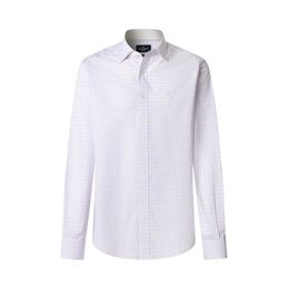 Hackett London Button Up Shirt 'POPLIN TATTERSALL' male White size S
