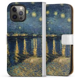 DeinDesign iPhone 12 Pro Max Handy Klapph&uuml;lle Handyh&uuml;lle aus Kunst Leder wei&szlig; Flip Case Kunst Painting Sideflip mit Lasche