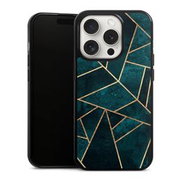 DeinDesign iPhone 15 Pro Handy Slim Case extra d&uuml;nn Silikon Handyh&uuml;lle schwarz H&uuml;lle Stone Elisabeth Fredriksson Gold & Copper Silikon Slim Case