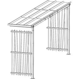 Mottez Fahrradunterstand, HxB 2360 x 5600 mm, Bambus, Tiefe 1000 mm, Anbaueinheit