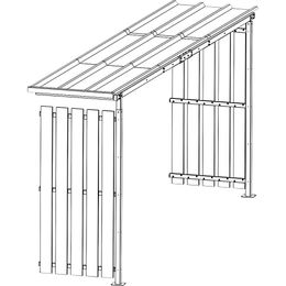 Mottez Fahrradunterstand, HxB 2360 x 5600 mm, Blech/Holz, Tiefe 1000 mm, Anbaueinheit