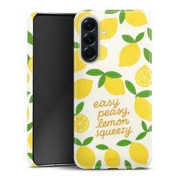 DeinDesign Galaxy A56 5G Handy Premium Case Smartphone Handyh&uuml;lle Schutzh&uuml;lle gl&auml;nzend Spruch Statement Lemon Premium Case