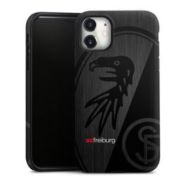 DeinDesign iPhone 11 Handy Panzer Handyh&uuml;lle robuste Outdoor H&uuml;lle Schutzh&uuml;lle matt Sc Freiburg Metallic Look Official Licensed Product Tough Case