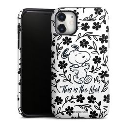DeinDesign iPhone 11 Handy Panzer Handyh&uuml;lle robuste Outdoor H&uuml;lle Schutzh&uuml;lle matt Flowers Peanuts Snoopy Tough Case