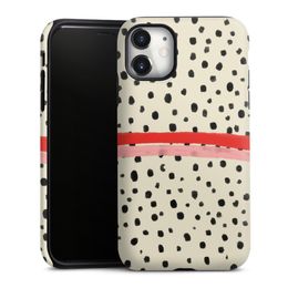 DeinDesign iPhone 11 Handy Panzer Handyh&uuml;lle robuste Outdoor H&uuml;lle Schutzh&uuml;lle matt Stripes Kunst Points Tough Case