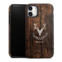 DeinDesign iPhone 11 Handy Panzer Handyh&uuml;lle robuste Outdoor H&uuml;lle Schutzh&uuml;lle matt Wood Deer Wooden Look Tough Case