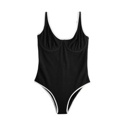next Swimsuit female Black, White size 75