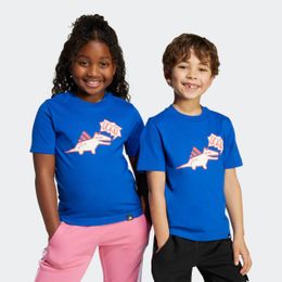 T-Shirt adidas Sportswear "ADIRAPTOR GRAPHIC KINDER", Jungen, Gr. 110, blau (royal blau), Obermaterial: 100% Baumwolle, Shirts T-Shirt, f&uuml;r Kinder, sportlicher Stil, mit auff&auml;lliger Grafik, pflegeleicht