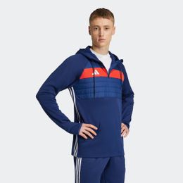 Kapuzensweatshirt adidas Performance "TIRO 25 ESSENTIALS WINTERIZED TRAININGSOBERTEIL", Herren, Gr. 3XL, team navy blau 2, rot, wei&szlig;, Obermaterial: 100% Polyester, normal, Rundhals, angesetztes B&uuml;ndchen, Sweatshirts Kapuzensweatshirt