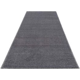 Teppich Carpet City "Frise&eacute;-Teppich FANCY900", grau, B:80cm H:12mm L:150cm, Polypropylen, Teppiche, Teppich, L&auml;ufer, Kurzflor, Einfarbig, 3D-Optik, Streifen Look, Wohnzimmer