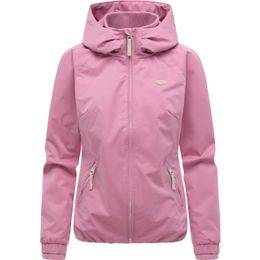 Outdoorjacke Ragwear "&Uuml;bergangsjacke Dizzie Tech", Damen, Gr. L, rosa (dusty rose26), Obermaterial: 100% Polyester PES. Obermaterial: Futter: 100% Polyester PES., gerade, hoch geschlossener Ausschnitt, &Auml;rmel ohne &Auml;rmelschlitz Rippstrickb&uuml;ndchen, Jacken Outdoorjacke, Wasserdichte Damen &Uuml;bergangsjacke mit gro&szlig;er Kapuze