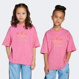 T-Shirt adidas originals "TREFOIL KIDS", Jungen, Gr. 122, pink (pink fusion), Obermaterial: 100% Baumwolle, Rundhals, Shirts T-Shirt, lockere Passform, f&uuml;r Kinder, aus Baumwolle, mit Single Jersey