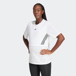 T-Shirt adidas Performance "MATERNITY", Damen, Gr. XS, wei&szlig;, Obermaterial: 65% Polyester, 35% Viskose, Rundhals, Shirts T-Shirt, Trainingsshirt f&uuml;r die Schwangerschaft