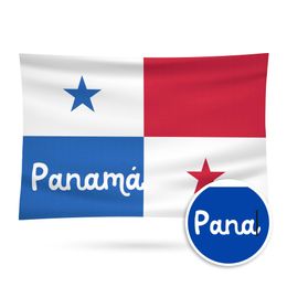 Panama Flagge mit Wunschtext | Fanartikel f&uuml;r EM & WM | Panama Fahne im Wunschformat | L&auml;nderflaggen & Nationalflaggen online bedrucken