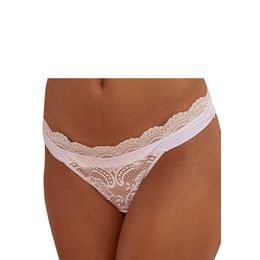 String Lascana "Valentina", Damen, Gr. 40/42, beige (creme), Mesh, Obermaterial: 87% Polyamid, 13% Elasthan, k&ouml;rpernah, Unterhosen String, aus dezent transparenter Spitze
