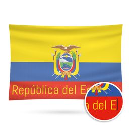 Ecuador Flagge mit Wunschtext | Fanartikel f&uuml;r EM & WM | Ecuador Fahne im Wunschformat | L&auml;nderflaggen & Nationalflaggen online bedrucken
