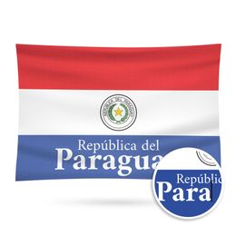 Paraguay Flagge mit Wunschtext | Fanartikel f&uuml;r EM & WM | Paraguay Fahne im Wunschformat | L&auml;nderflaggen & Nationalflaggen online bedrucken
