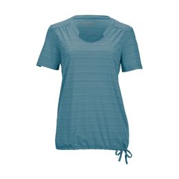 T-Shirt Killtec "KOS 46 WMN TSHRT", Damen, Gr. 38, blau, Obermaterial: 93% Polyester, 7% Elasthan, Rundhals, Shirts T-Shirt, Schnelltrocknend, feuchtigkeitstransportierend, verstellbarer Saum