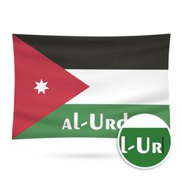 Jordanien Flagge mit Wunschtext | Fanartikel f&uuml;r EM & WM | Jordanien Fahne im Wunschformat | L&auml;nderflaggen & Nationalflaggen online bedrucken