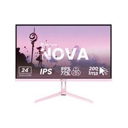 Arozzi Nova 24T1K200, Gaming-Monitor 61 cm (23.8 Zoll), pink, FullHD, IPS, HDMI, DP, Adaptive-Sync, HDR, 200Hz Panel