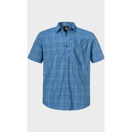 Sch&ouml;ffel Outdoorhemd SCH&Ouml;FFEL "Shirt Style Frolya MEN", Herren, Gr. 52, Normalgr&ouml;&szlig;en, 0840, blau, Oberstoff: 81% Polyester, 14% Nylon, 5% Elasthan, V-Ausschnitt, Hemden Outdoorhemd