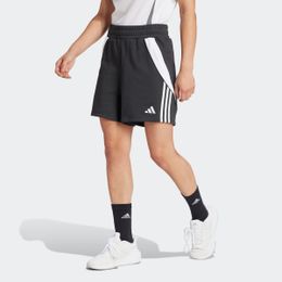 Trainingsshorts adidas Performance "TIRO 24 SWEAT", Damen, Gr. XXL, N-Gr, schwarz-wei&szlig; (schwarz, wei&szlig;, normal, gr.), Obermaterial: 70% Baumwolle, 30% Polyester, Hosen Trainingsshorts