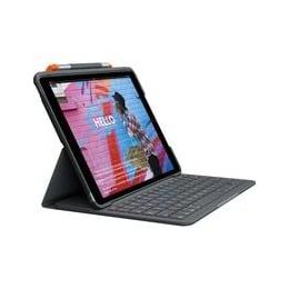 Logitech Slim Folio, Tastatur schwarz, DE-Layout, Scherenmechanik, f&uuml;r iPad 7., 8. und 9. Generation