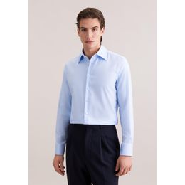 Businesshemd Seidensticker "Schwarze Rose", Herren, Gr. M (40), normale &Auml;rmell&auml;ngen, hellblau, 100% Baumwolle, unifarben, slim fit, 2-Knopf-Manschette, Hemden Businesshemd, Slim 1/1 Kentkragen Uni