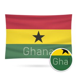 Ghana Flagge mit Wunschtext | Fanartikel f&uuml;r EM & WM | Ghana Fahne im Wunschformat | L&auml;nderflaggen & Nationalflaggen online bedrucken