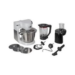 Bosch MUM6EW22 K&uuml;chenmaschine wei&szlig;/edelstahl, 1.600 Watt, Serie 6, Patisserie-Set, Mixaufsatz