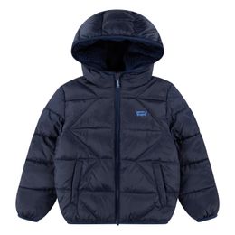 Steppjacke LEVI'S KIDS "LVB SHERPA LINED PUFFER JKT", Jungen, Gr. 9M74, marineblaus, Web, Obermaterial: 100% Polyester, bequem h&uuml;ftbedeckend, Rundhals, Jacken Steppjacke, Winterjacke for BOYS mit Kapuze
