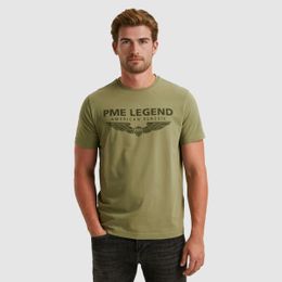 PME-Legend T-Shirt PME LEGEND, Herren, Gr. XL, gr&uuml;n (oil gr&uuml;n), Jersey, Obermaterial: 95% Baumwolle, 5% Elasthan, bedruckt, schmal normal, Rundhals, eingesetzt B&uuml;ndchen, Shirts T-Shirt, mit eingefasstem Rundhalsausschnitt mit Rollkante