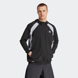 Trainingsjacke adidas Performance "TECH APPAREL", Herren, Gr. XXL, schwarz, halo silber, Obermaterial: 87% Polyester, 13% Elasthan, normal, Jacken Trainingsjacke, f&uuml;r Fitness, aus Stretch-Materialien, atmungsaktiv