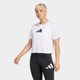 T-Shirt adidas Performance "TRAIN ESSENTIALS BIG LOGO PERFORMANCE TRAINING", Damen, Gr. L, wei&szlig;, Obermaterial: 70% Polyester, 30% Viskose, Rundhals, Shirts T-Shirt, Trainingsshirt, Feuchtigkeitsabsorbierendes Material