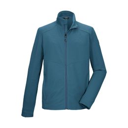 Strickjacke Killtec "KOS 68 MN FLX JCKT", Herren, Gr. L, blau, Obermaterial: 91% Polyester, 9% Elasthan, Strickjacken Strickjacke, Sportive Powerstretchjacke mit Kinnschutz und Taschen
