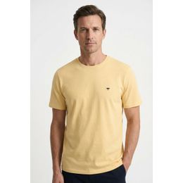 T-Shirt Fynch-Hatton, Herren, Gr. XL, pale gelb, Jersey, Obermaterial: 100% Baumwolle, bestickt, unifarben, normal h&uuml;ftbedeckend, Rundhals, Shirts T-Shirt, normale Passform, Kurzarm, h&uuml;ftbedeckende L&auml;nge, aus Baumwolle