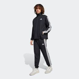 Trainingsanzug adidas Sportswear "3-STREIFEN WOVEN", Herren, Gr. XXL, schwarz, Obermaterial: 100% Polyester, Sportanz&uuml;ge Trainingsanzug, zweiteiliges Set, aus Polyester, mit durchgehendem Rei&szlig;verschluss